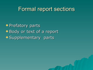 Components Of Formal Report | PPT