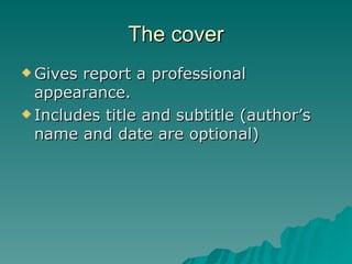 Components Of Formal Report | PPT