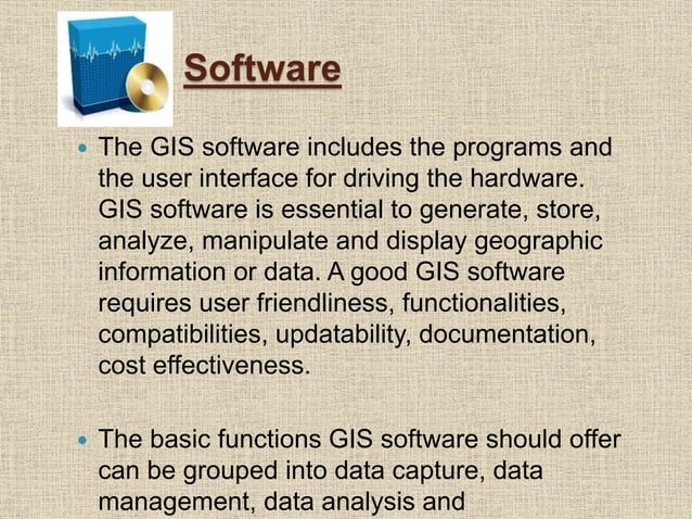 Components of gis | PPTX | Databases | Computer Software and Applications