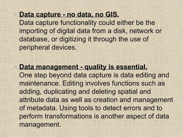 Components of gis | PPTX | Databases | Computer Software and Applications