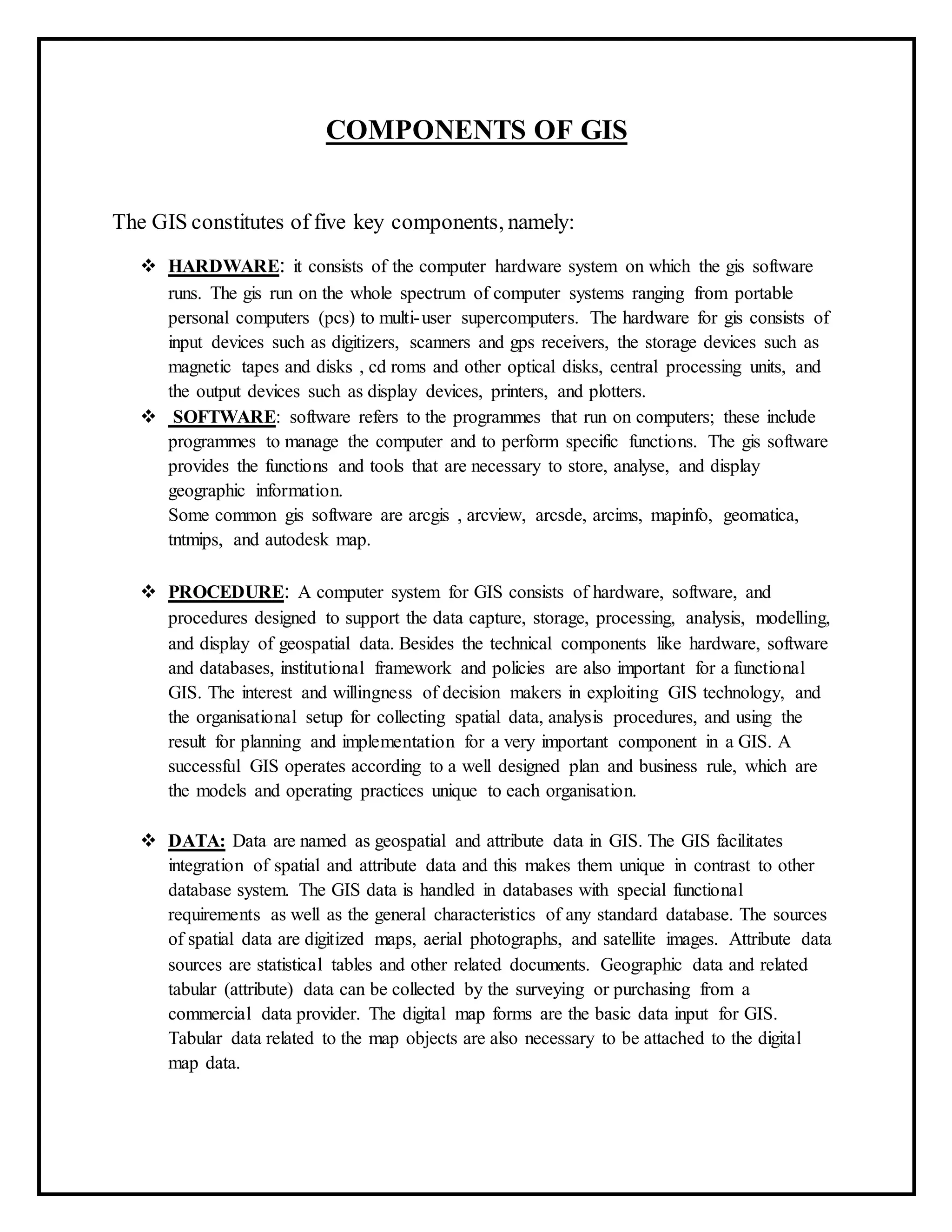 Components of GIS | PDF