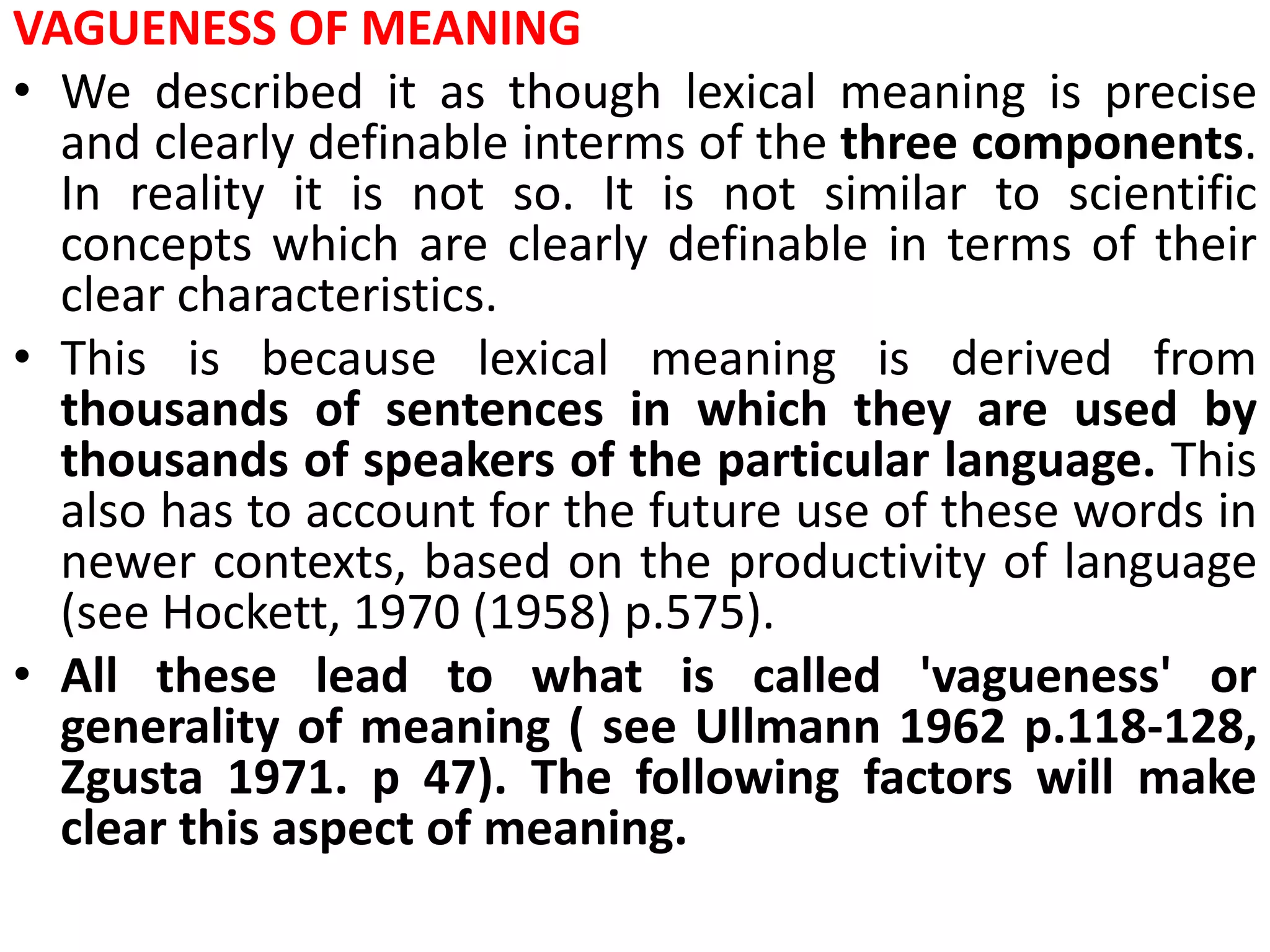 Components of lexical meaning | PPTX
