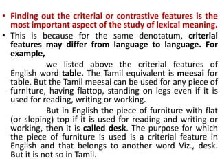 Components of lexical meaning | PPTX