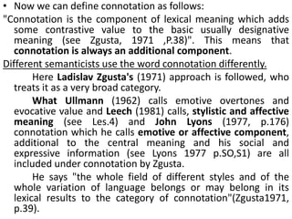 Components of lexical meaning | PPTX