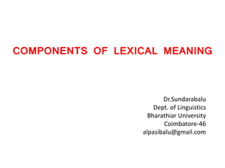 Examples Of Lexical Meaning