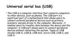 Components Of Motherboard or Parts of Motherboard | PDF