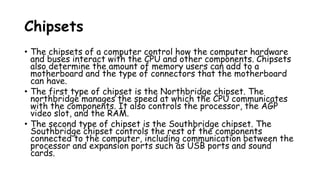 Components Of Motherboard or Parts of Motherboard | PPT