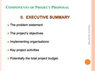 Components of Project Proposal | PPTX