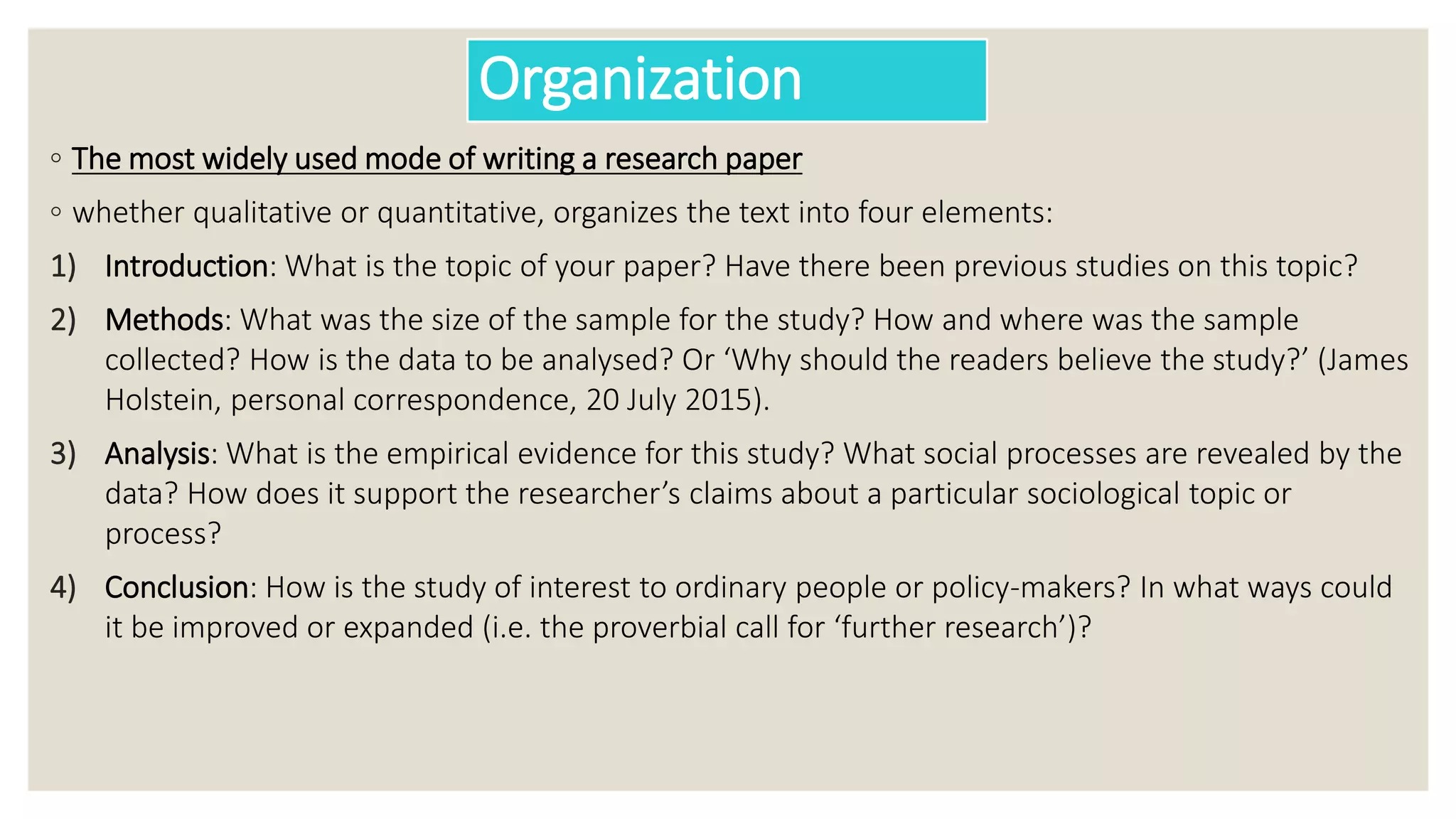 Components in qualitative research proposal Three aspects of ...