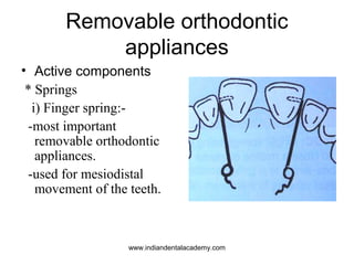 Components of removable appliances 2 /certified fixed orthodontic ...