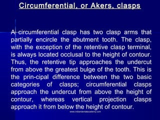 Components of removable partial denture prosthesis /certified fixed ...
