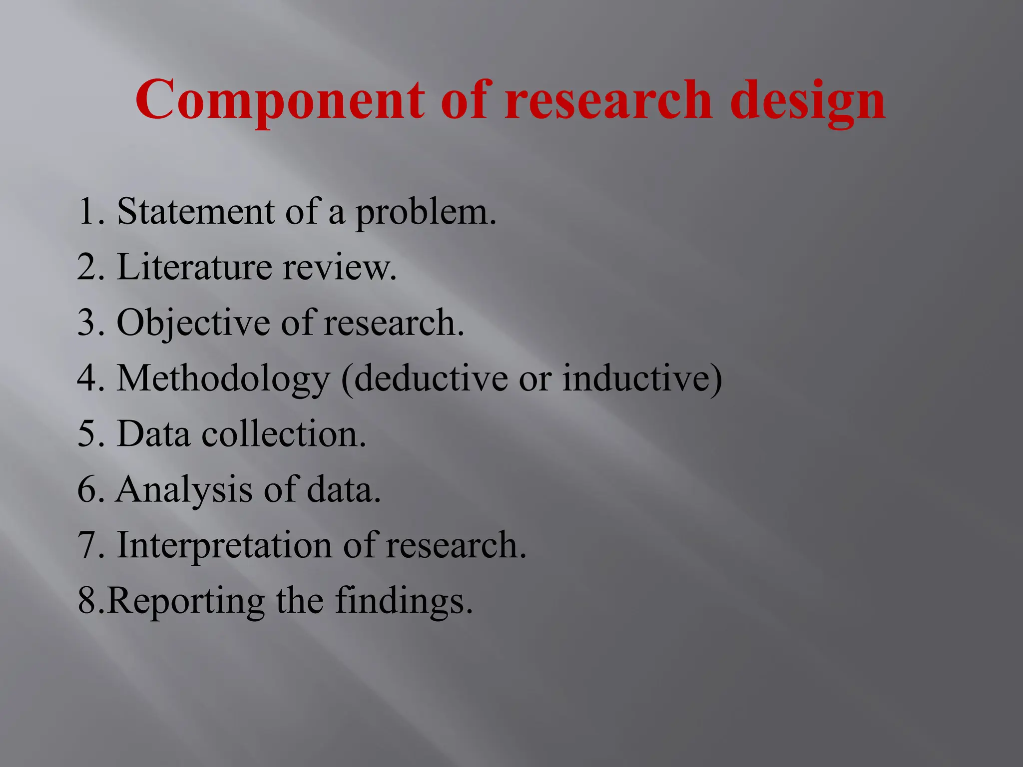 Components of Research Design in Design Analysis | PPTX