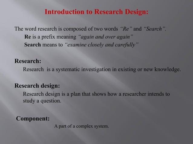 Components of Research Design in Design Analysis | PPTX