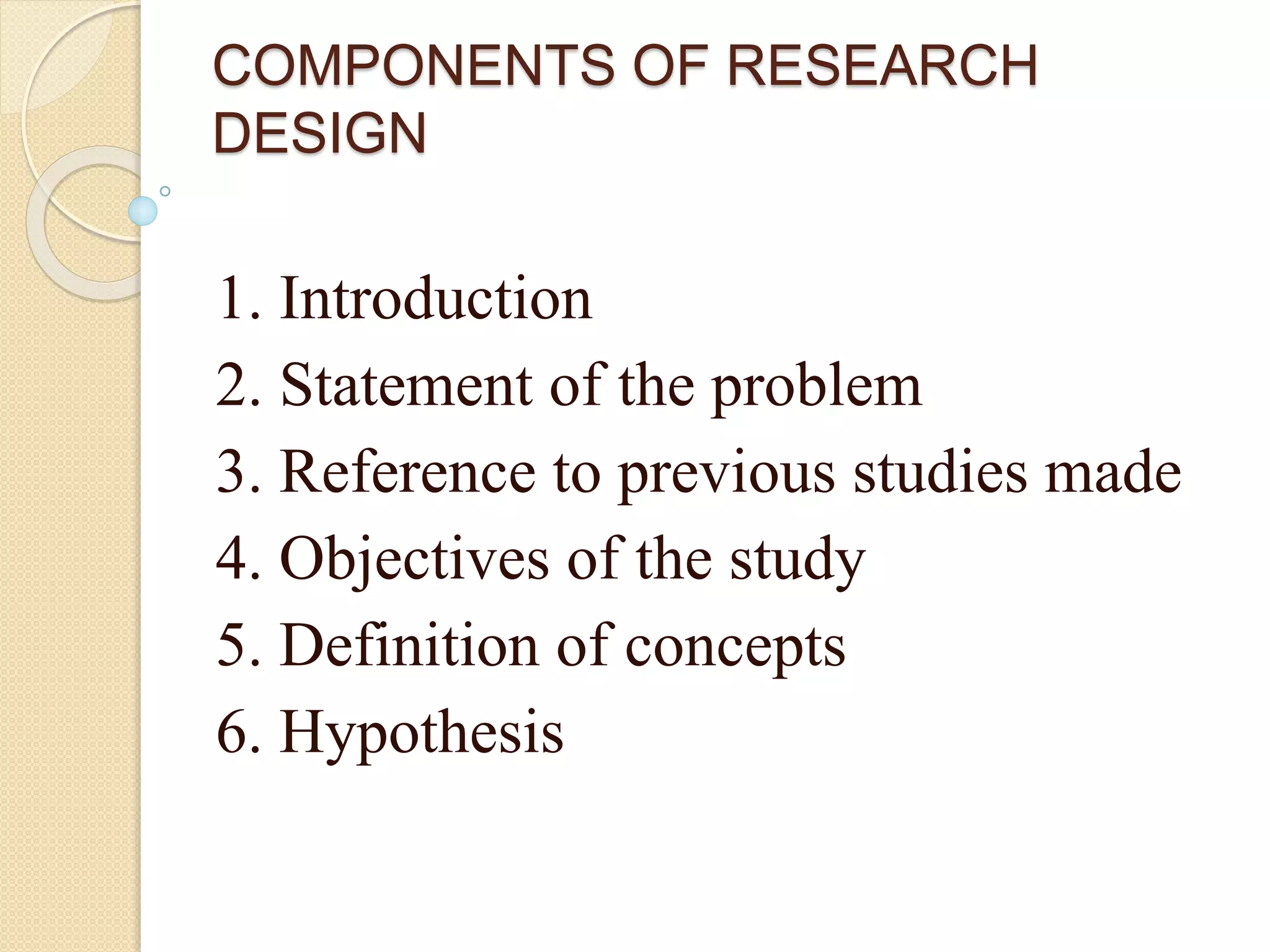 Components of research design by G.Reka
