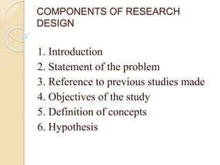 Components of research design by G.Reka