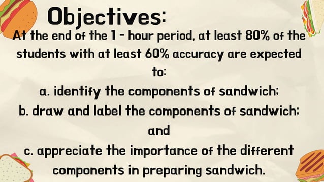 COMPONENTS OF SANDWICHES.pptx | Cooking | Food & Drink