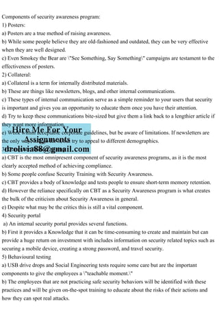 Components of security awareness program1) Postersa) Posters a.pdf