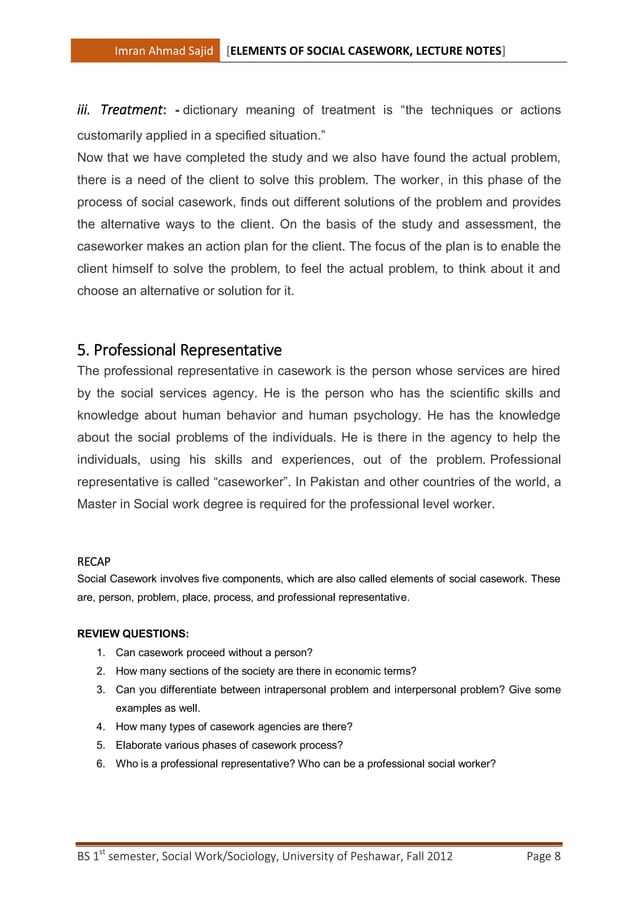 Components of Social Casework by Imran Ahmad Sajid | PDF | Dating | Family and Relationships
