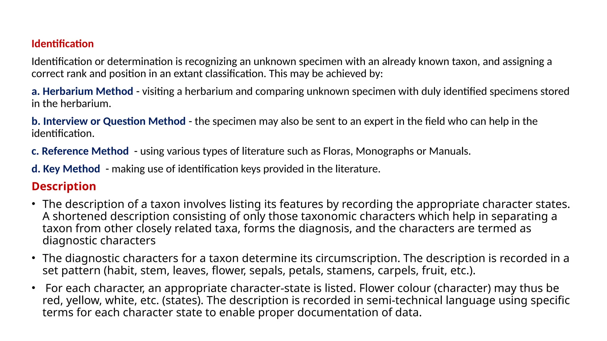 Five components of plant taxonomy- brief explanation .ppt