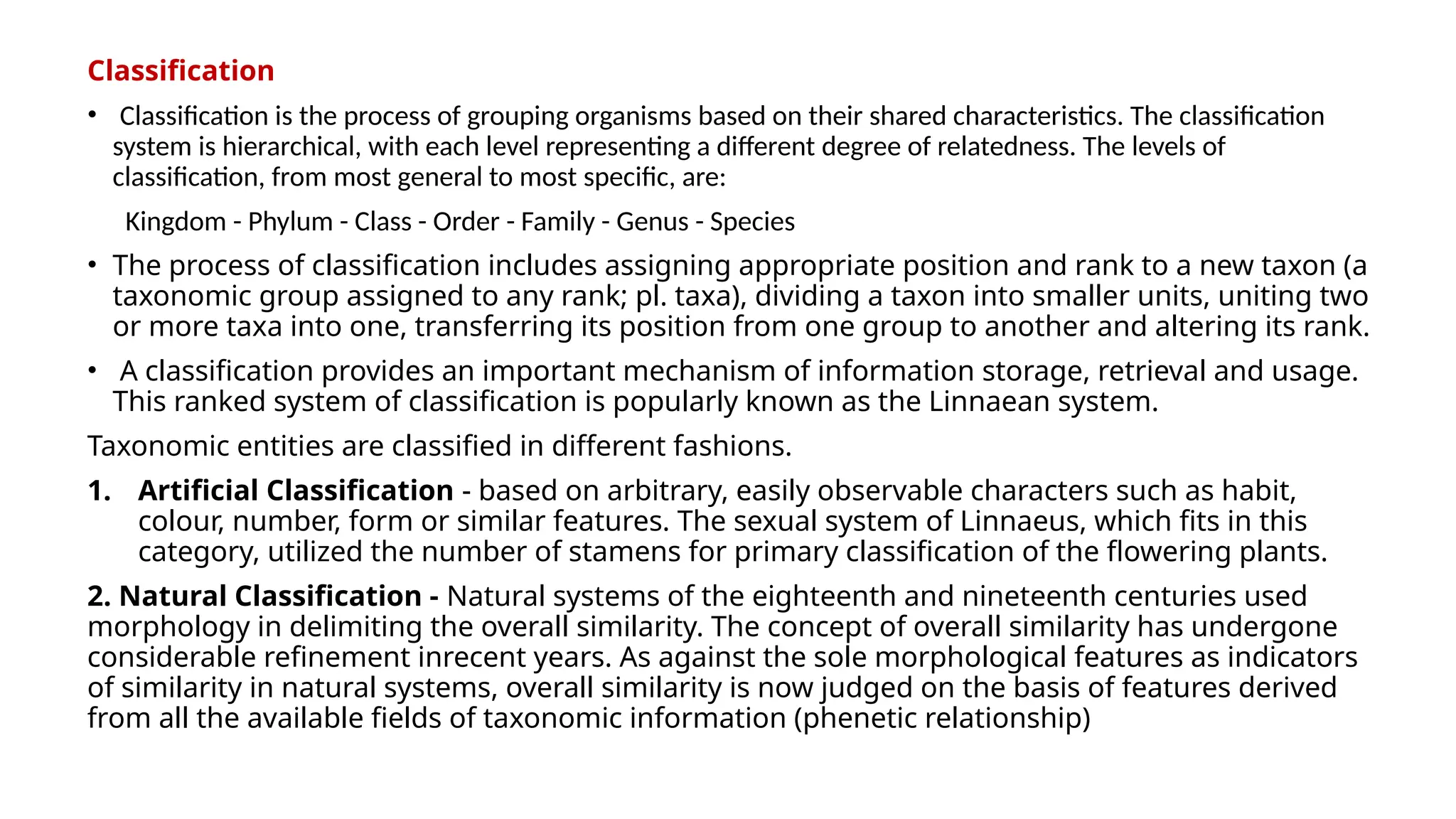 Five components of plant taxonomy- brief explanation .ppt