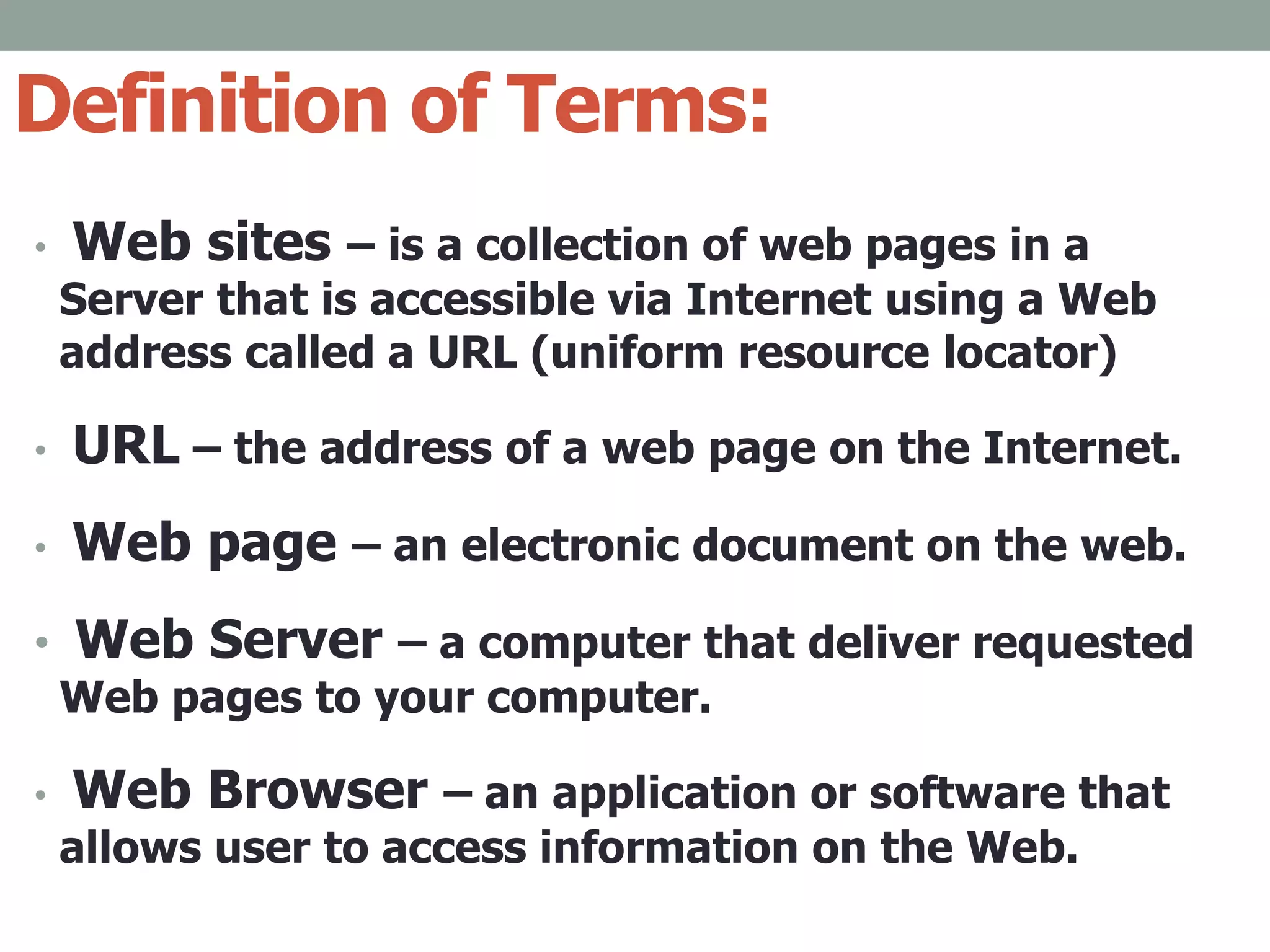 Components of the Internet and the World Wide Web | PPTX