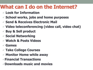 Components of the Internet and the World Wide Web | PPTX