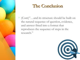 Components of the Research Report | PPT
