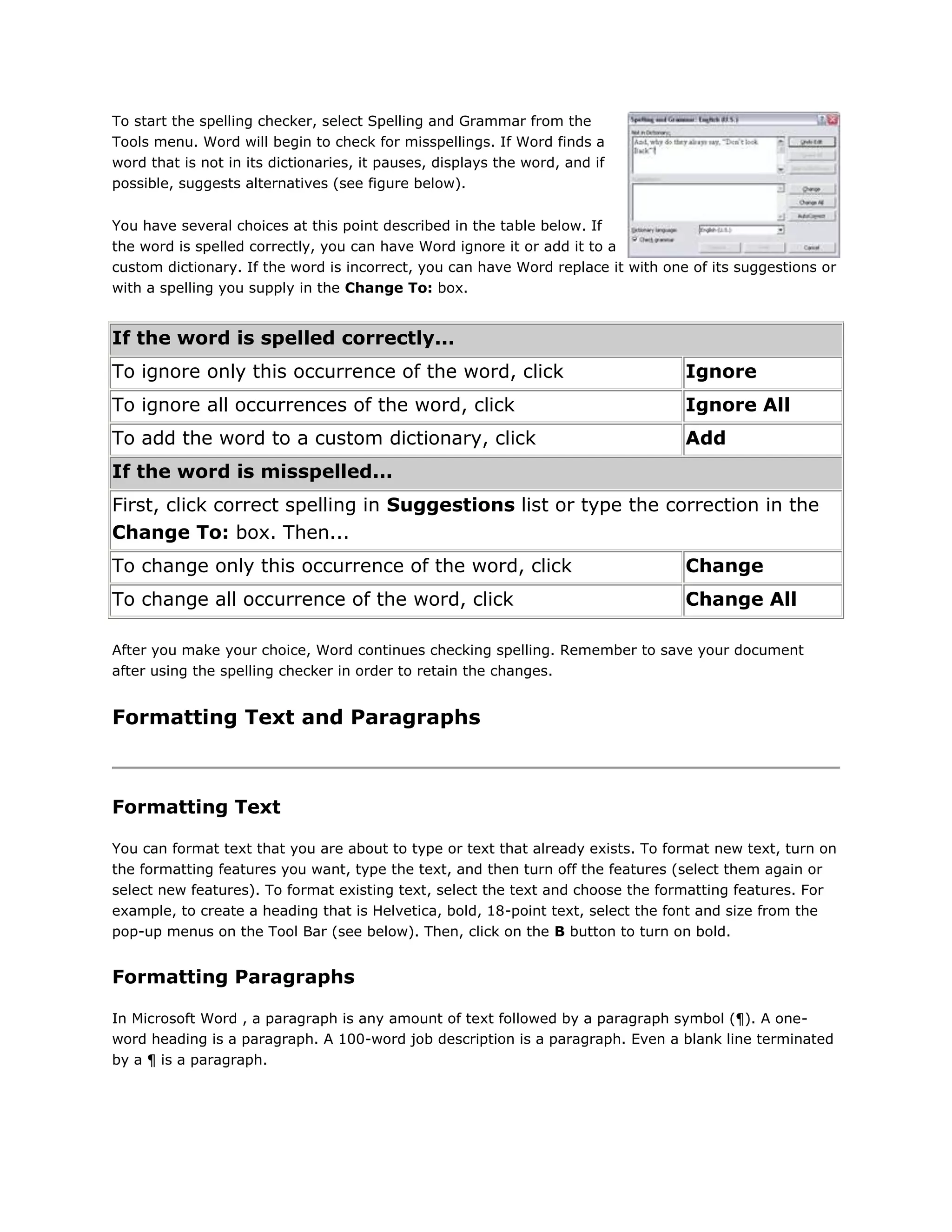 Components of the word window | DOCX