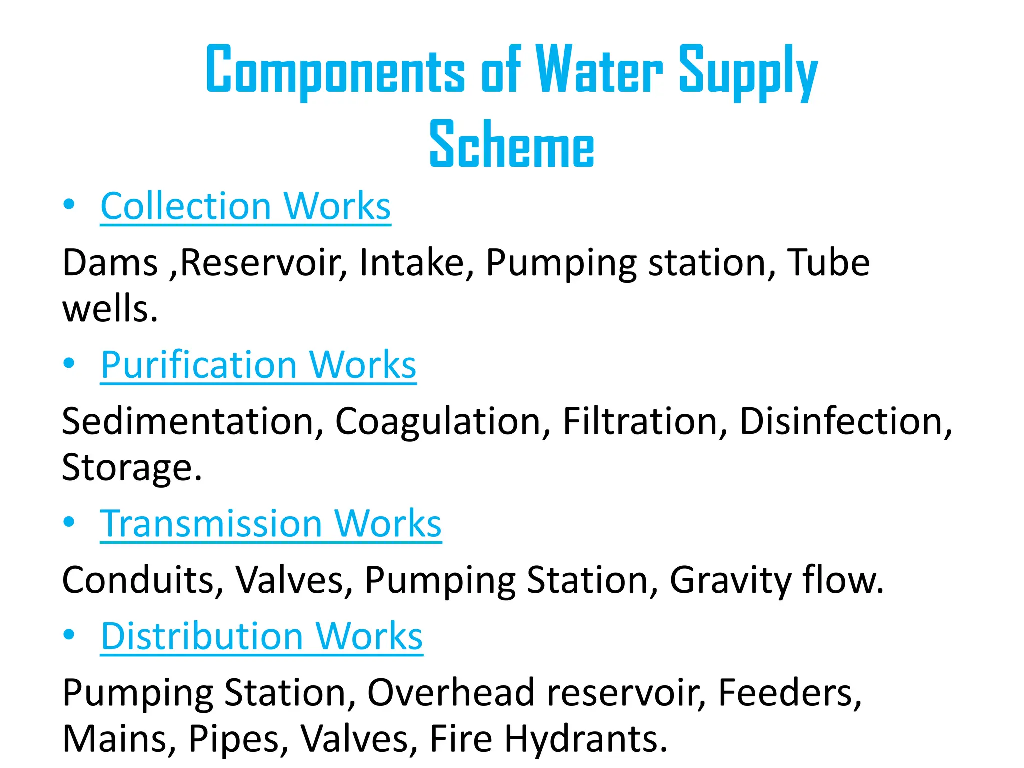 Components of Water Supply.public health engineering and water ...
