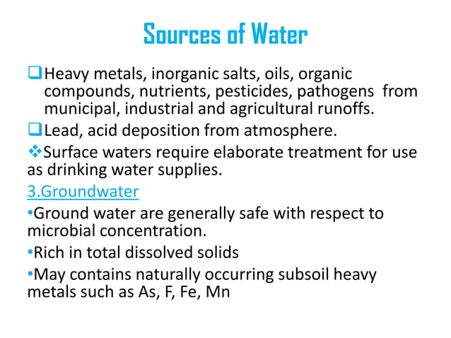 Components of Water Supply.public health engineering and water ...