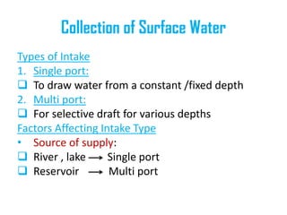 Components of Water Supply.public health engineering and water ...