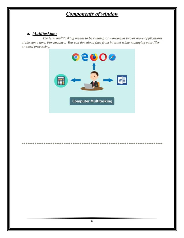 Components of window | DOCX | Operating Systems | Computer Software and Applications