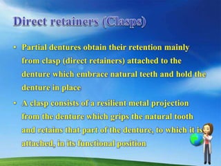 Component Parts of A Partial Denture | PPTX