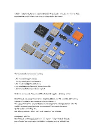 Components Sourcing, Electronic parts supplier - Hitech Circuits Co., Limited | PDF