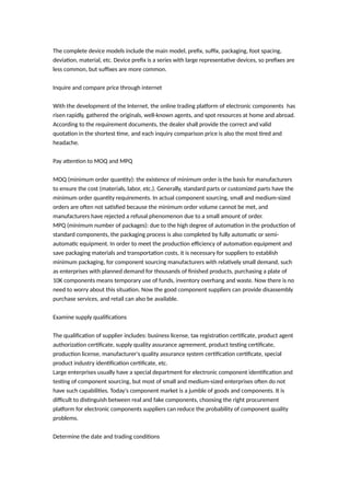 Components Sourcing, Electronic parts supplier - Hitech Circuits Co., Limited | PDF