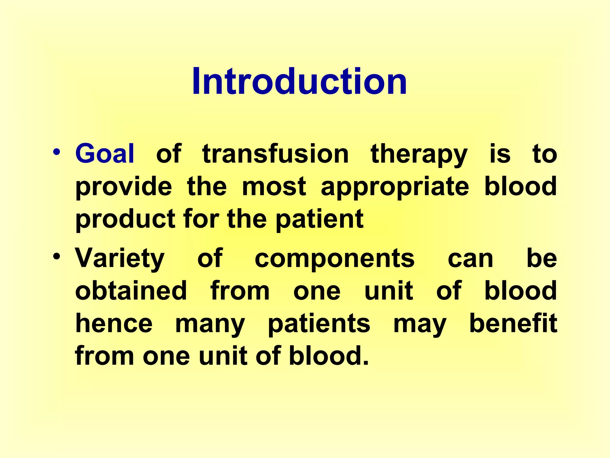 Component therapy in obstetrics | PPT