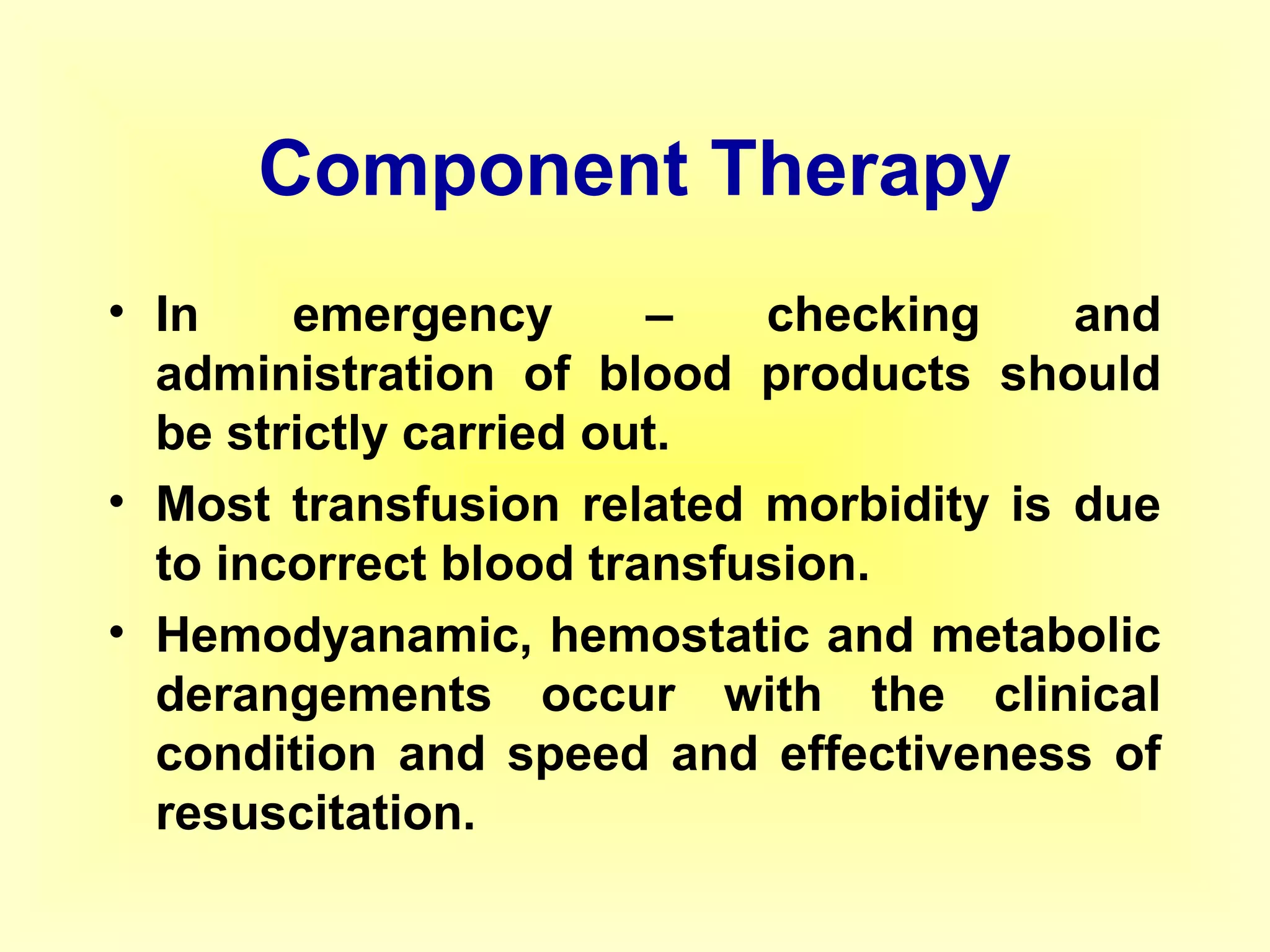 Component therapy in obstetrics | PPT