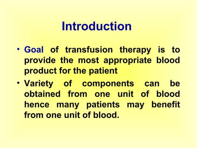 Component therapy in obstetrics | PPT
