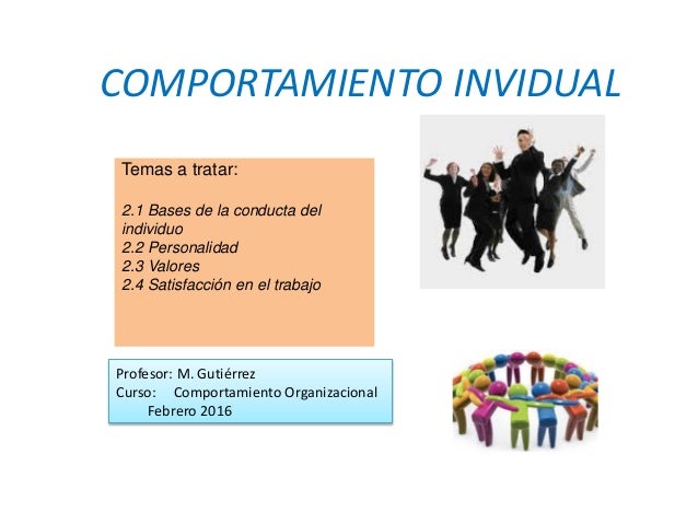 Comportamiento individual mgp Comportamiento individual mgp