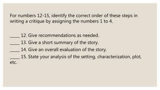 Compose an Independent Critique of a Chosen Selection.pptx