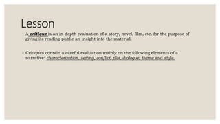 Compose an Independent Critique of a Chosen Selection.pptx