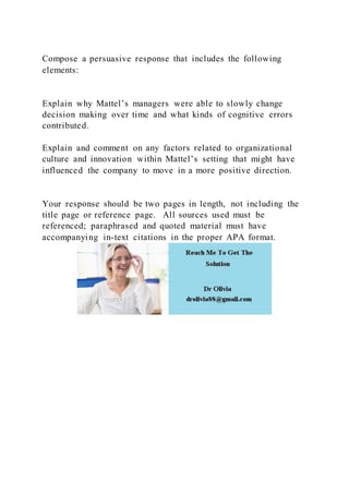 Compose a persuasive response that includes the following elements | PDF