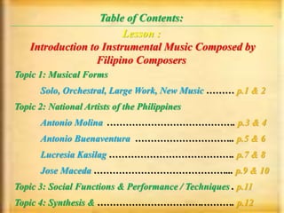 Composed Instrumental Music | PPTX