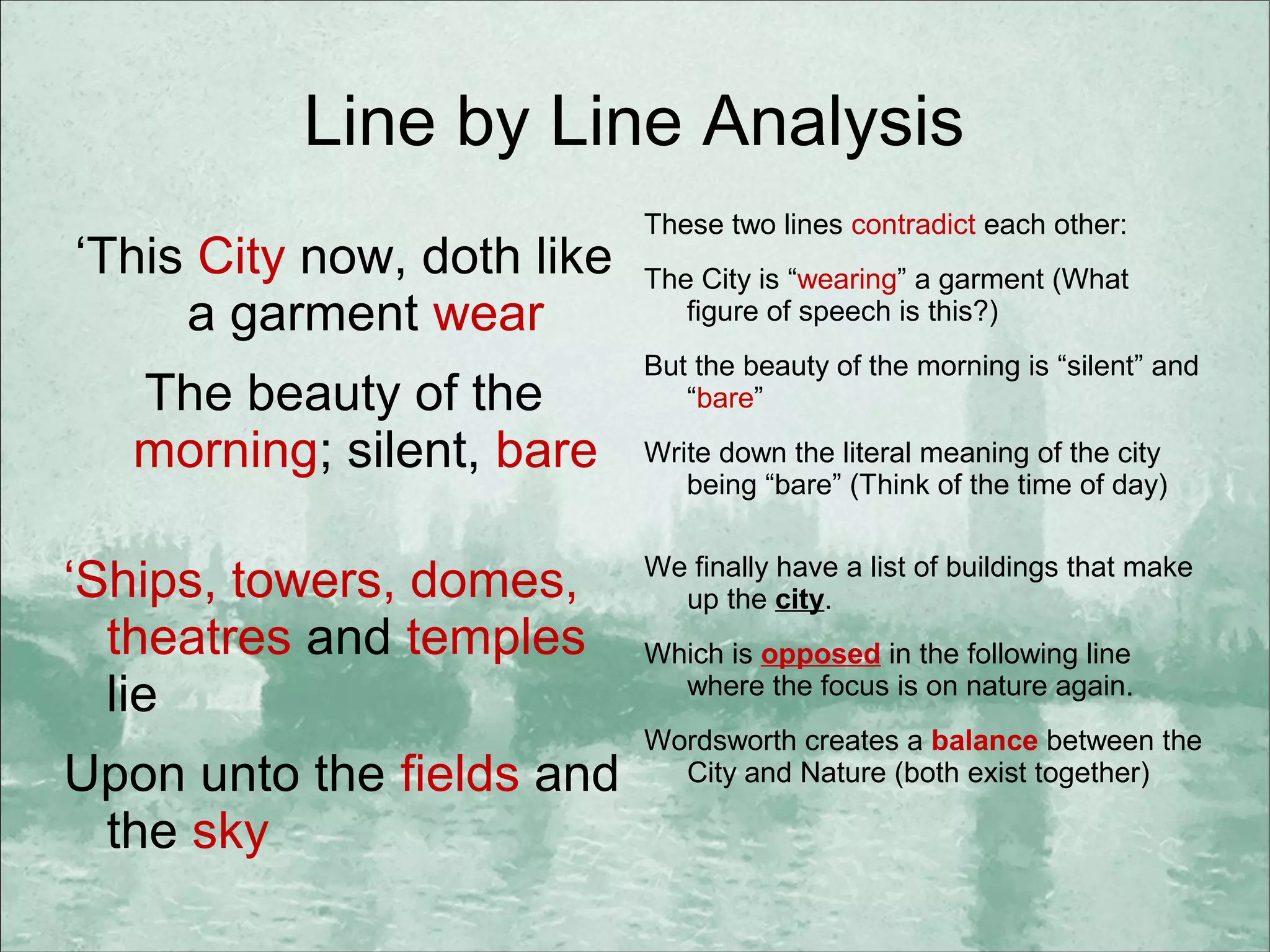 Composed on Westminster Bridge by William Wordsworth | PPT