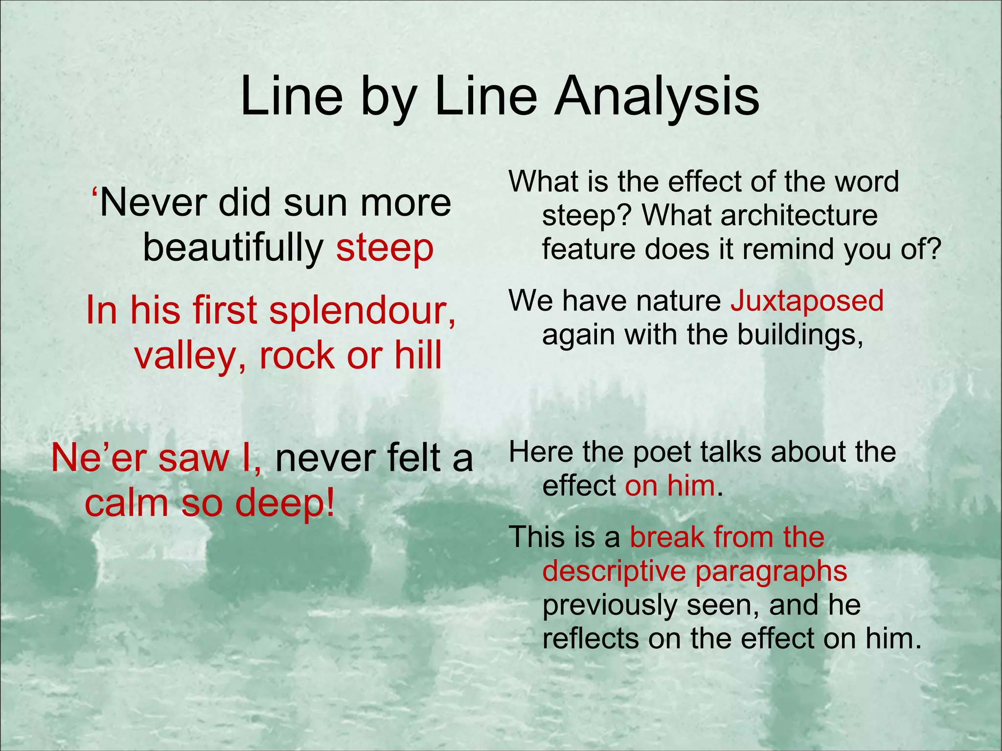 Composed on Westminster Bridge by William Wordsworth | PPT
