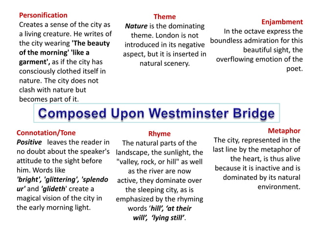 Composed upon westminster_bridge | PPTX | Poetry | Books and Literature
