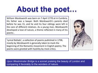 Composed upon westminster_bridge | PPTX