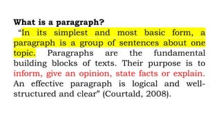 compose effective paragraph.pptx what is paragraph? | PPTX