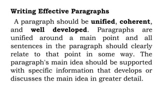 compose effective paragraph.pptx what is paragraph? | PPT