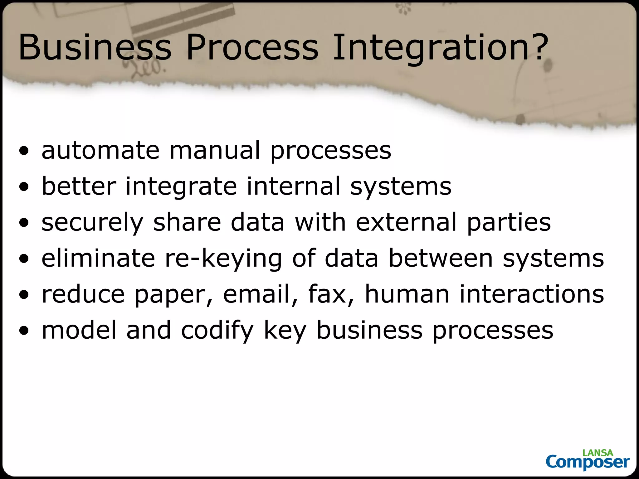 Business Process Integration For the Rest of Us! | PPT | Computer Software and Applications ...